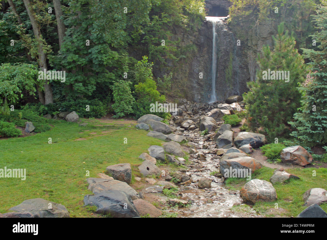 Waterfall, Bayfront Park, Petoskey, Michigan Stock Photo - Alamy