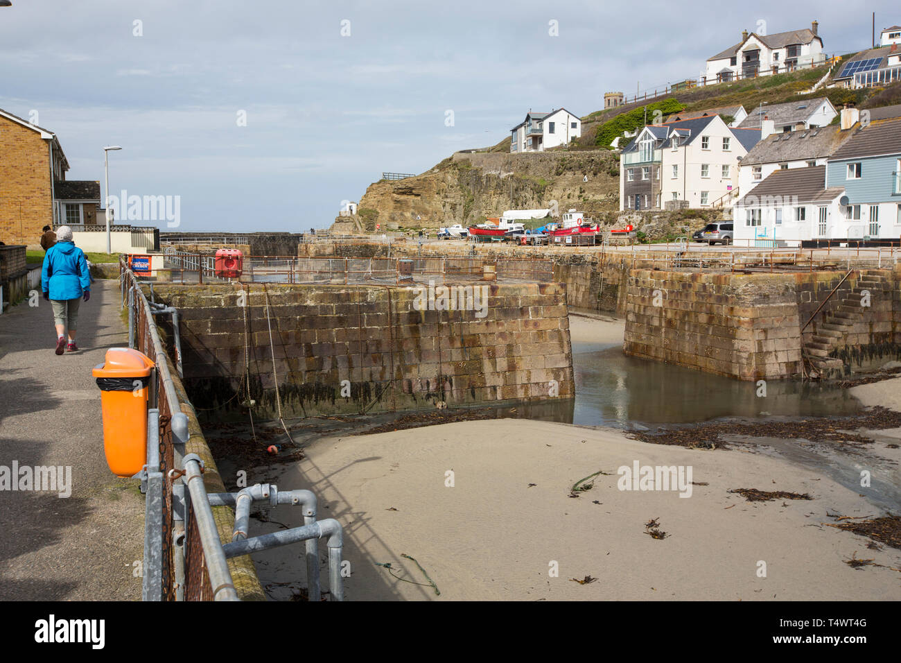 The harbour in Portreath, Cornwall, UK Stock Photo - Alamy