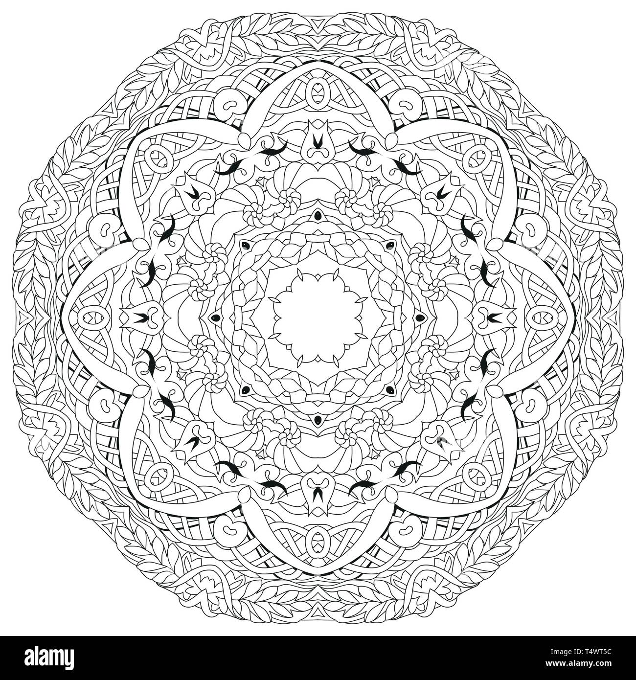 Vector Adult Coloring Book Textures. Hand-painted art design. Adult ...