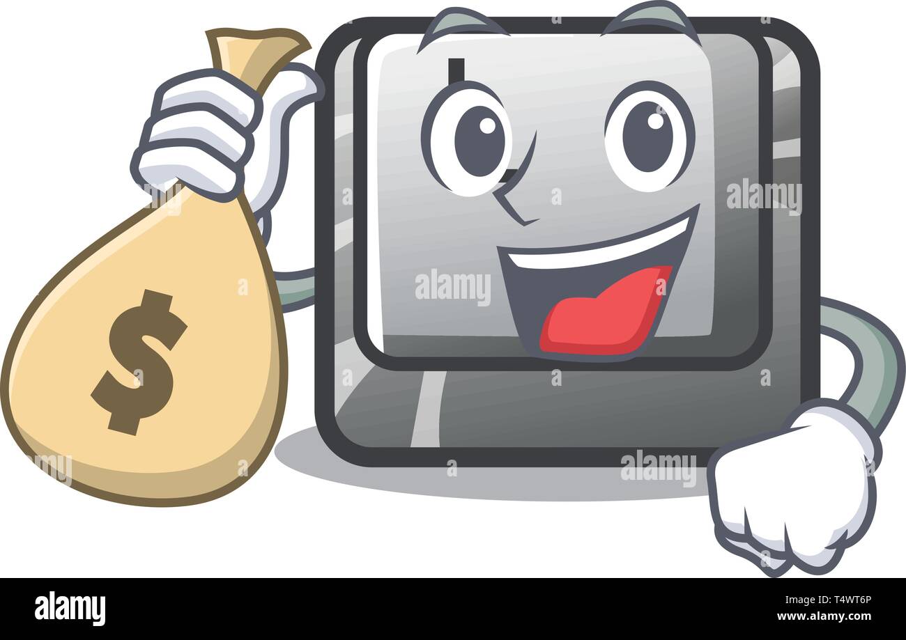With money bag button L attached to character keyboard Stock Vector ...