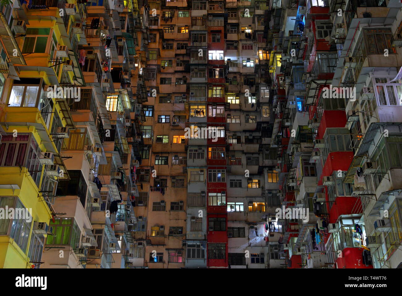 Old public populated housing estates in Hong Kong, China Stock Photo ...