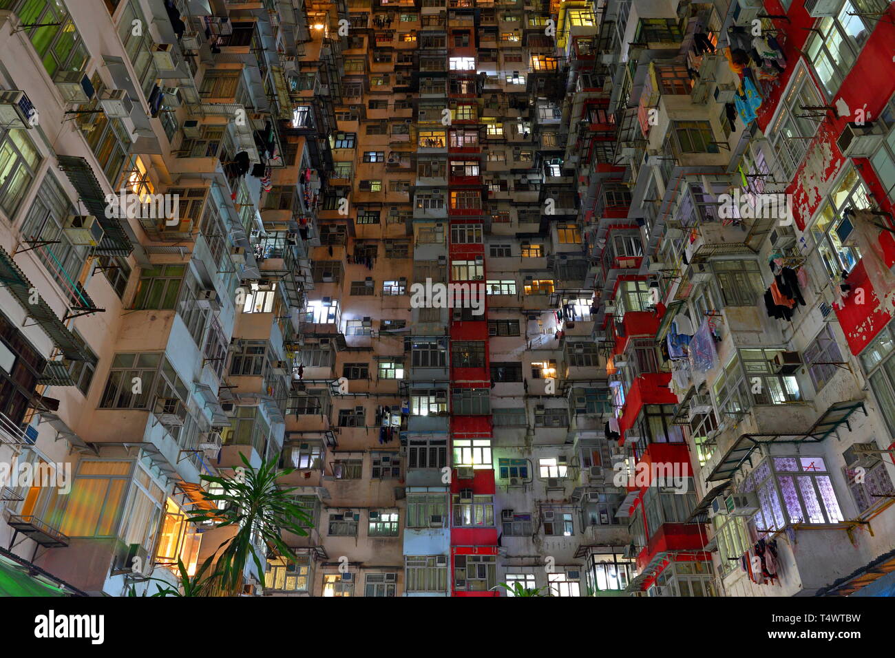 Old public populated housing estates in Hong Kong, China Stock Photo ...