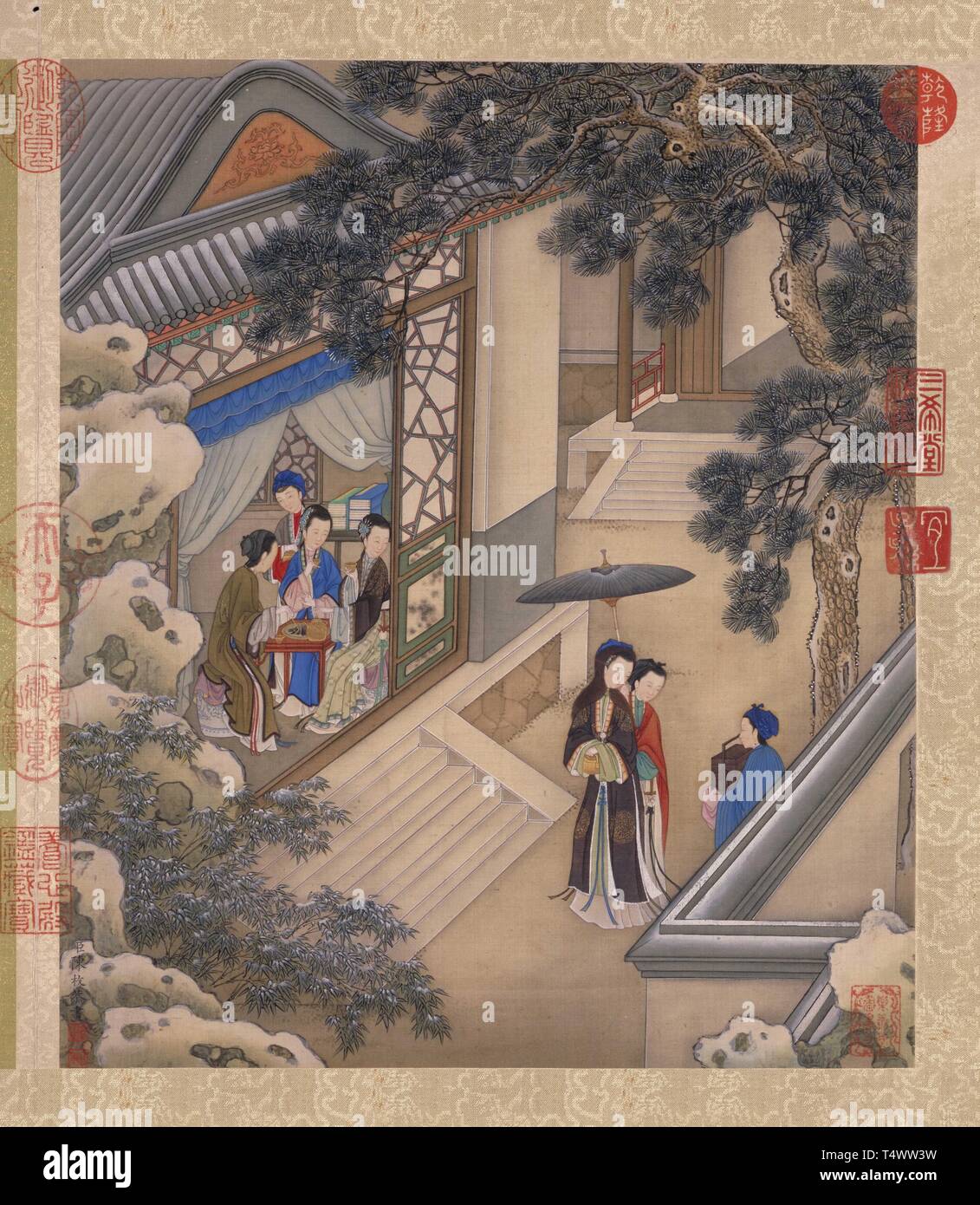 Chen Mei's "Yueman Qing Tour Atlas" depicts the palace's 12-month deep ...