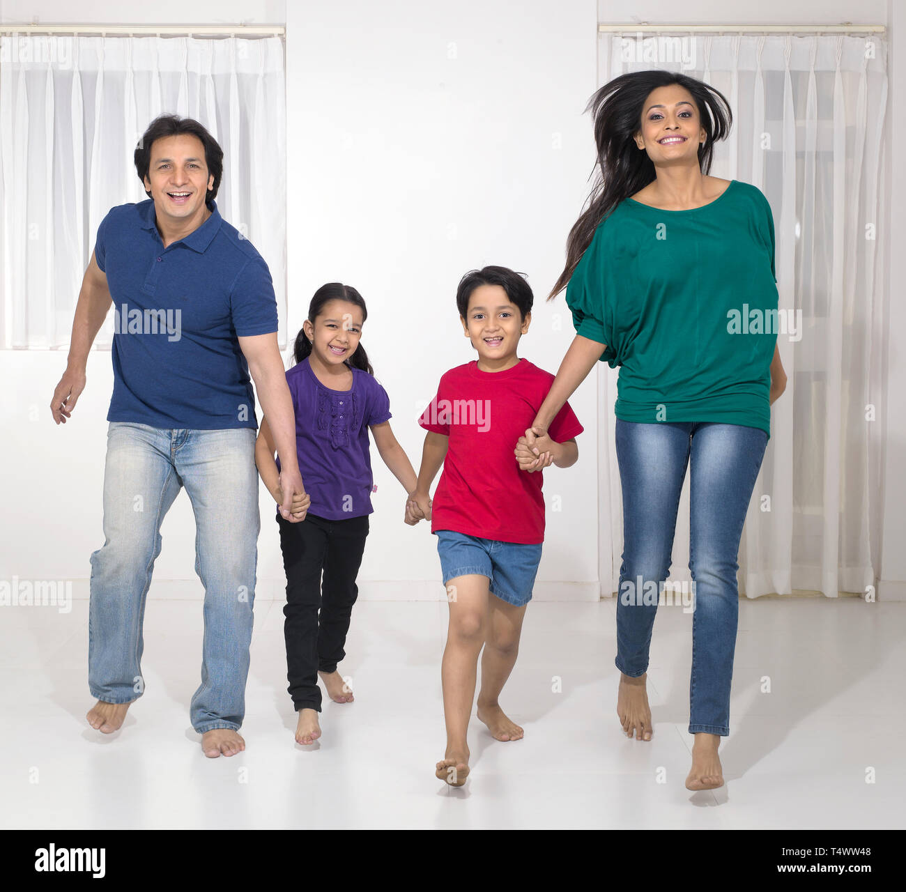 Indian kids jumping hi-res stock photography and images - Alamy