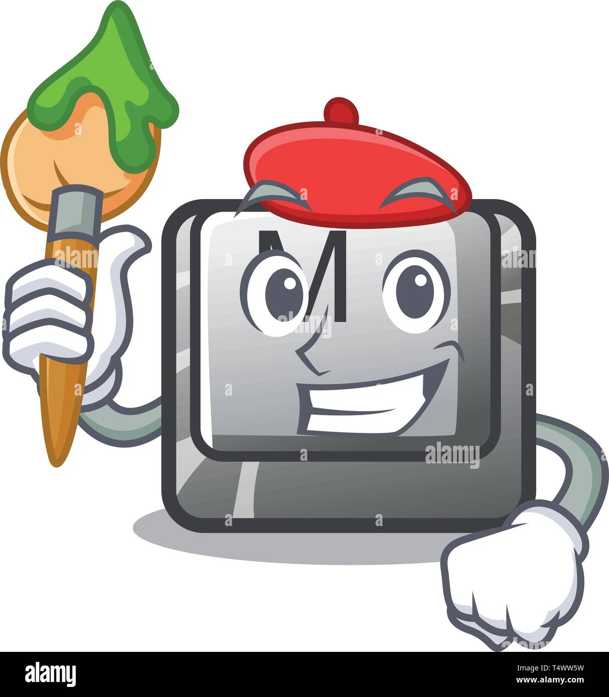 Artist button M on a keyboard mascot Stock Vector Image & Art - Alamy
