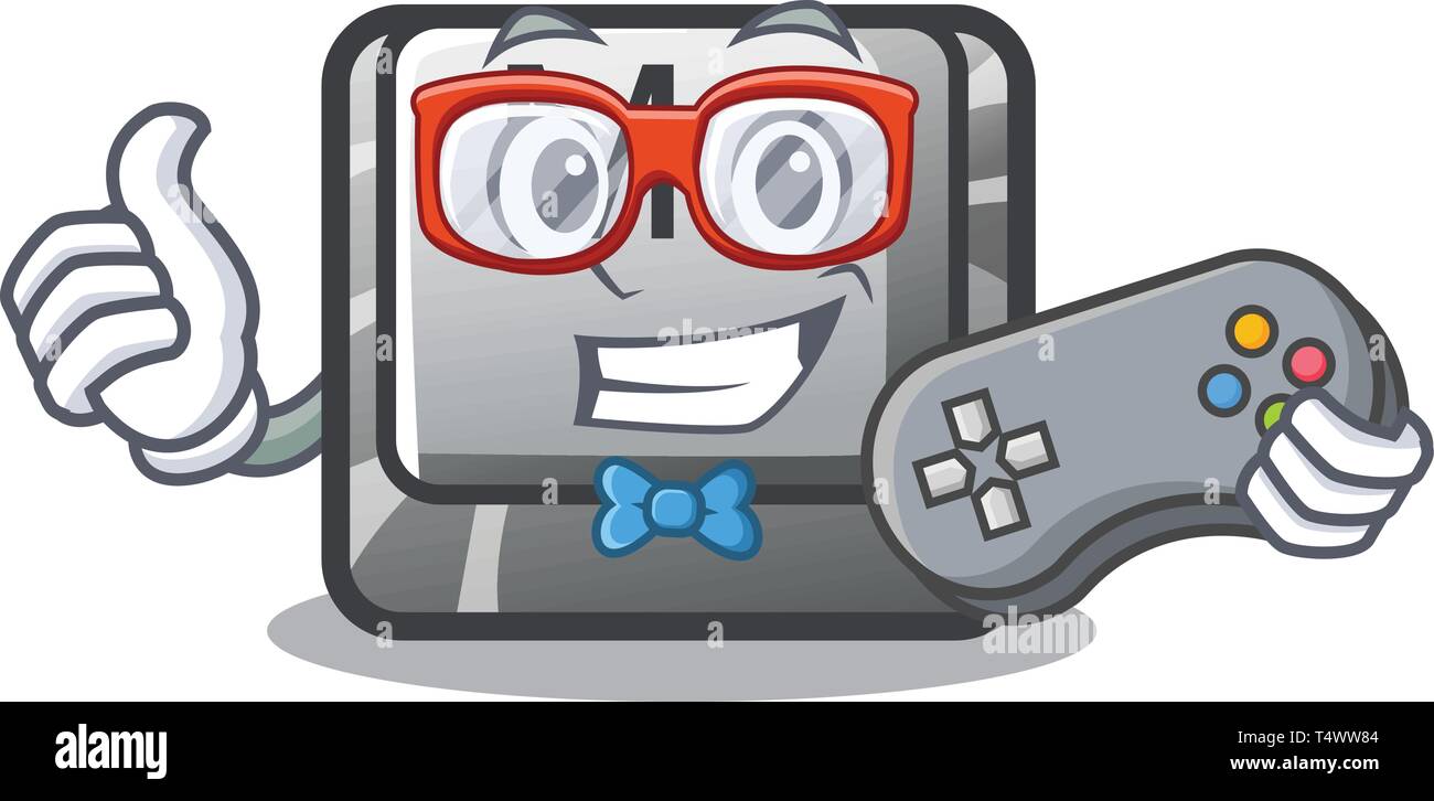 Gamer M button installed in game cartoons Stock Vector Image & Art - Alamy