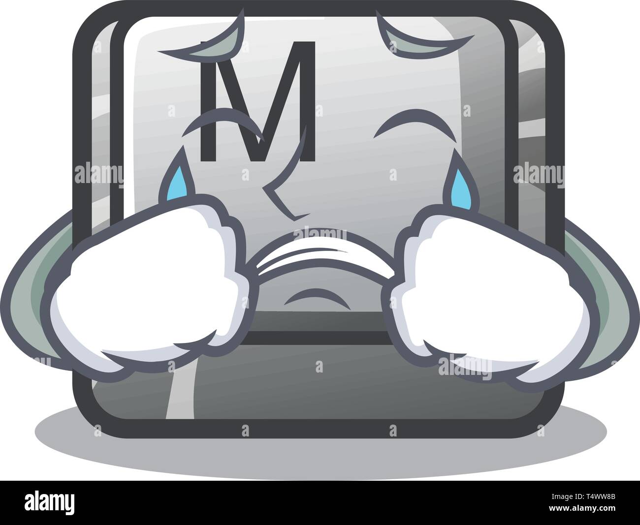 Crying M button installed in game cartoons Stock Vector Image & Art - Alamy