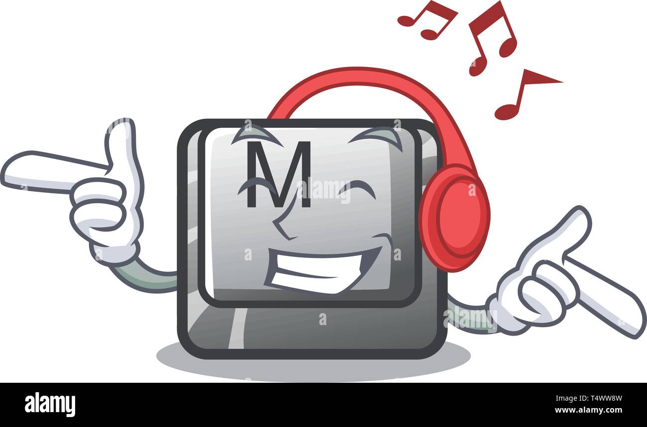 Listening music M button installed in game cartoons Stock Vector Image ...