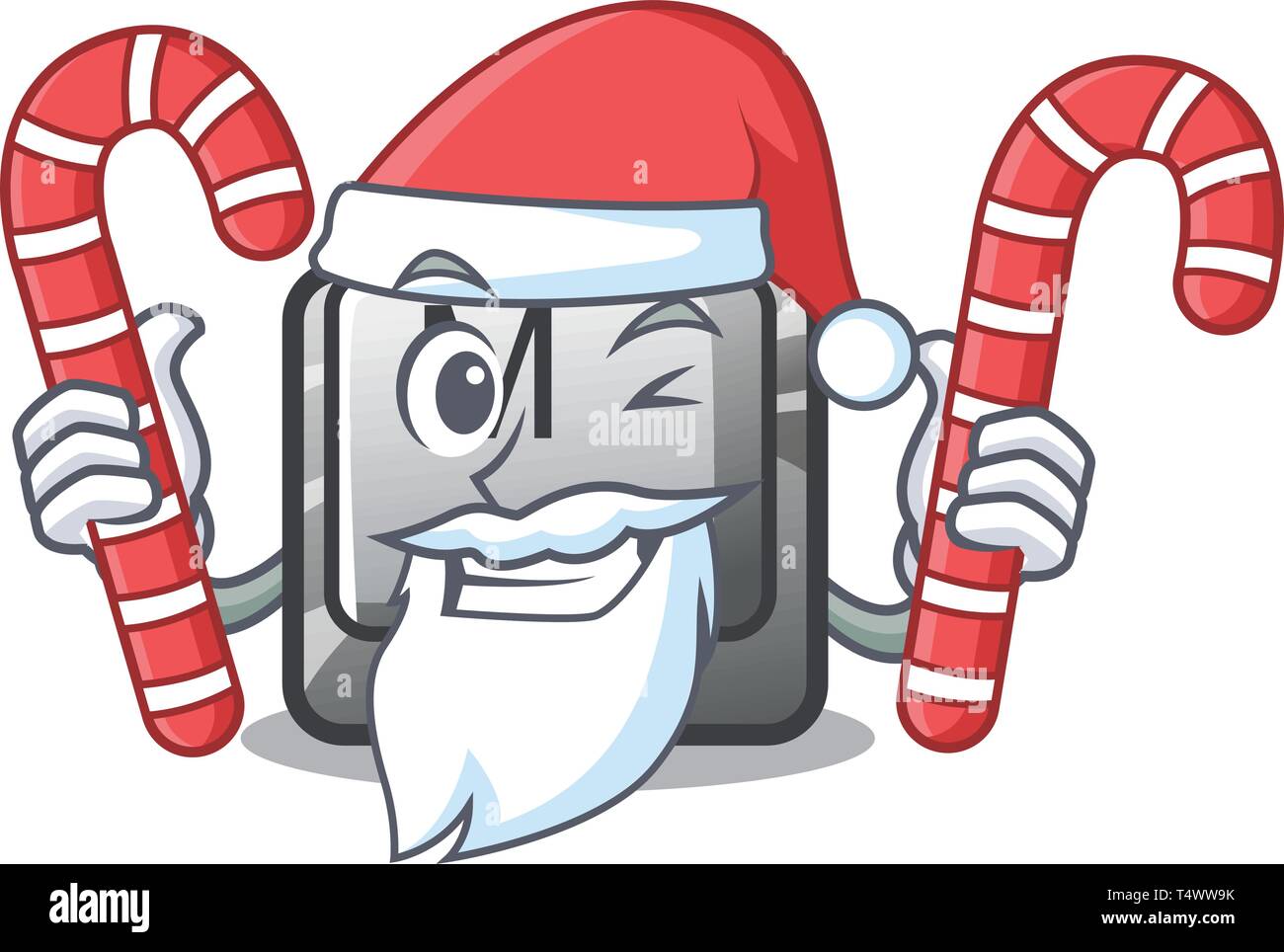 Santa with candy button M isolated in the cartoon Stock Vector Image ...