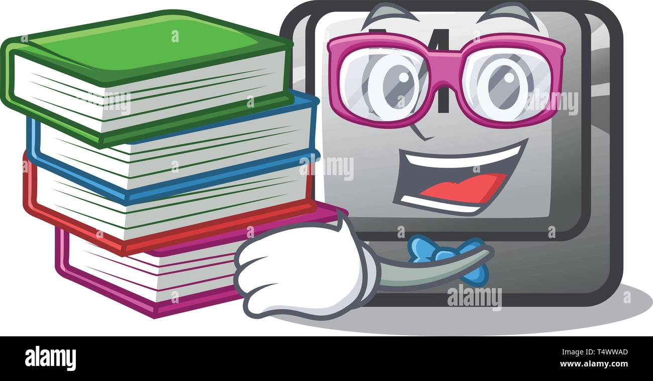 Student with book button M isolated in the cartoon Stock Vector Image ...