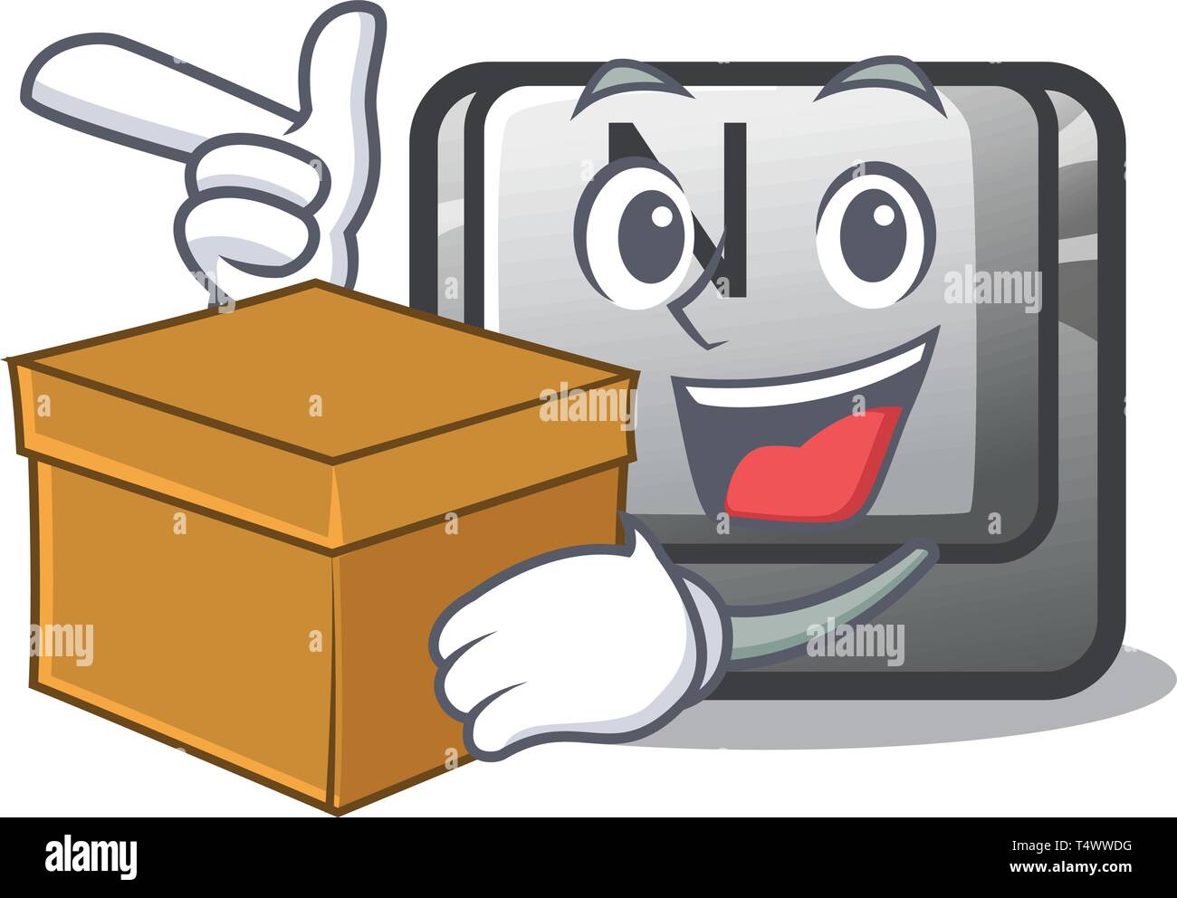 With box button N isolated with the cartoon Stock Vector Image & Art ...
