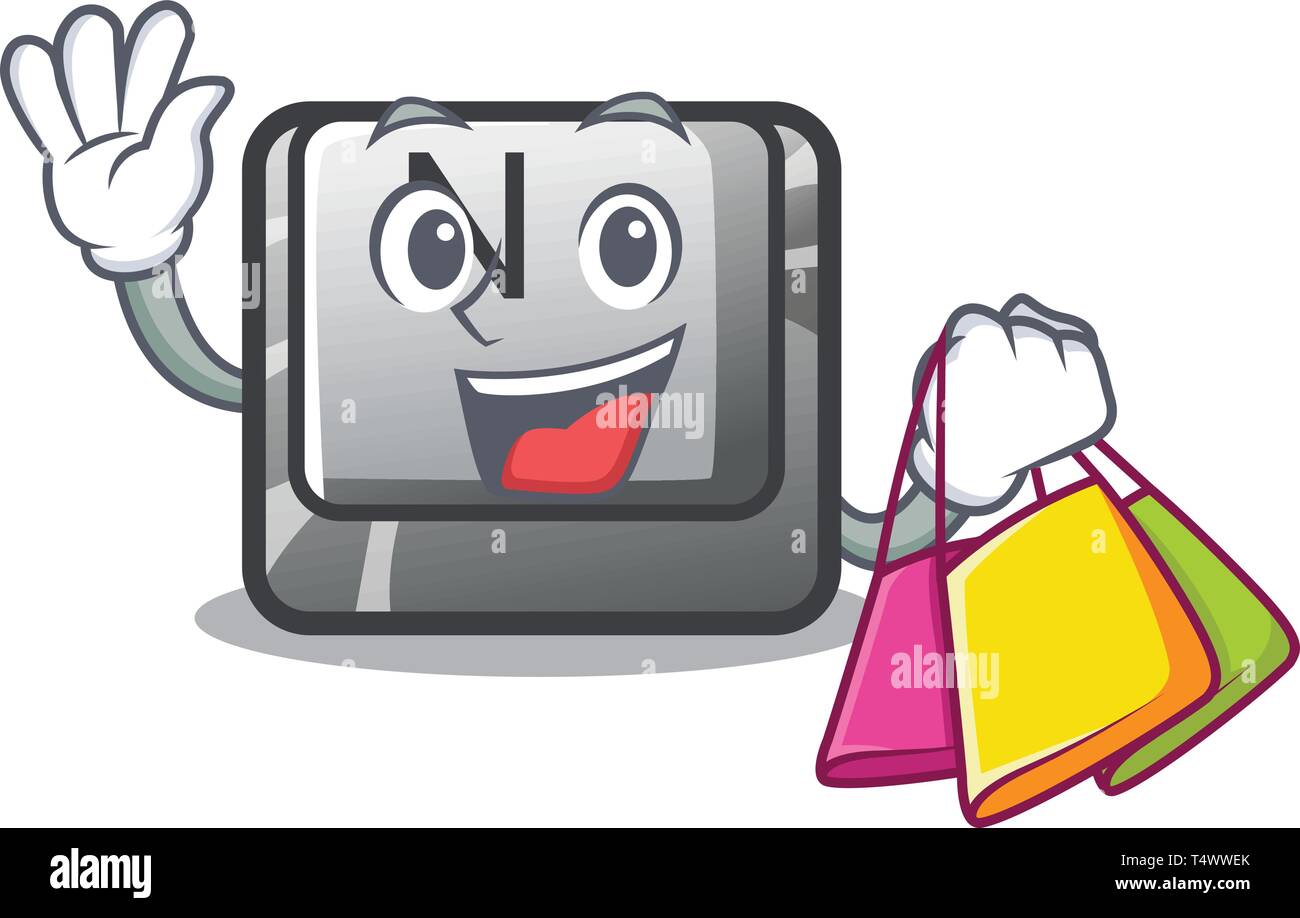 Shopping button N isolated with the cartoon Stock Vector Image & Art ...