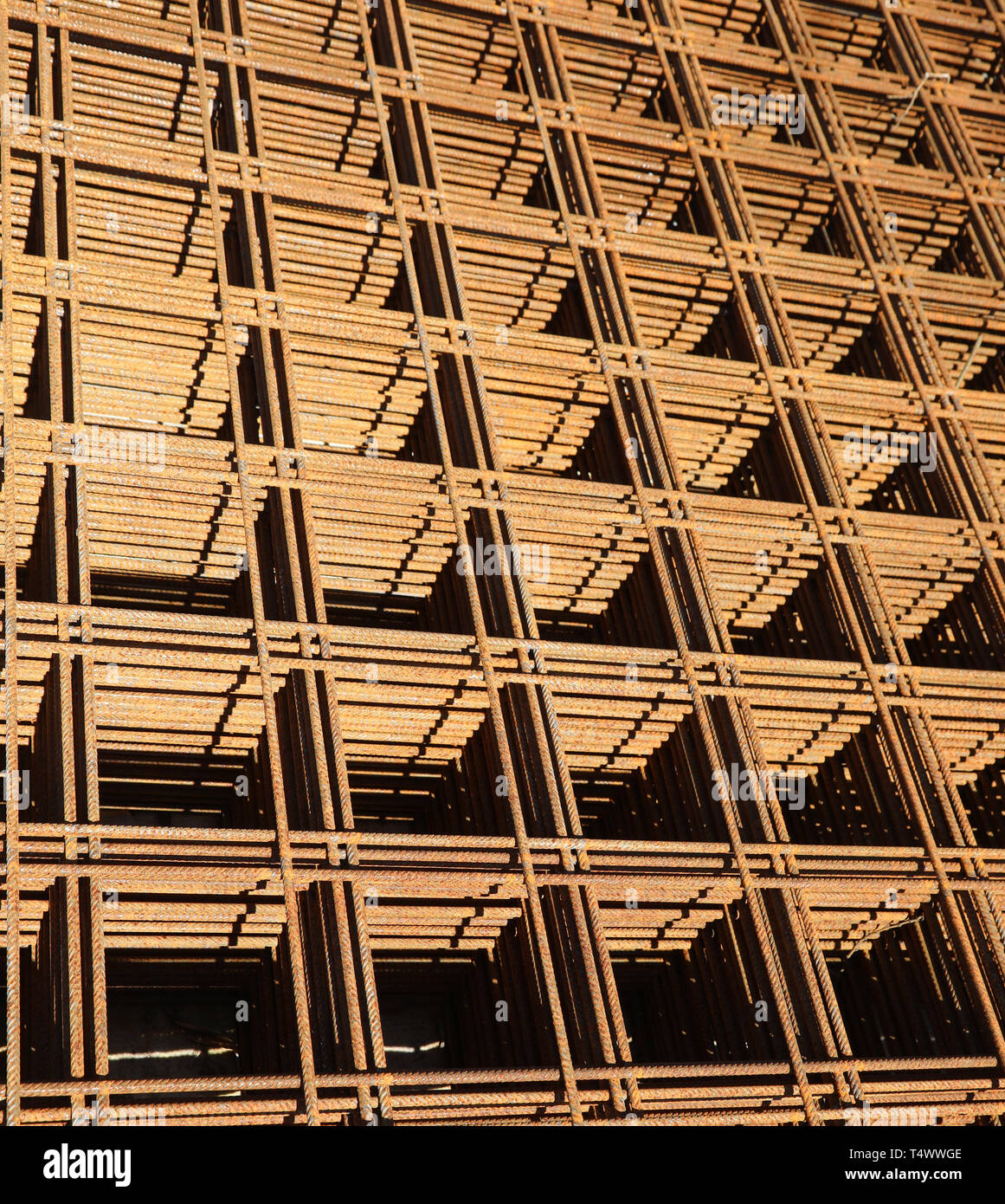 background of brown rusty welded mesh in the construction site Stock ...