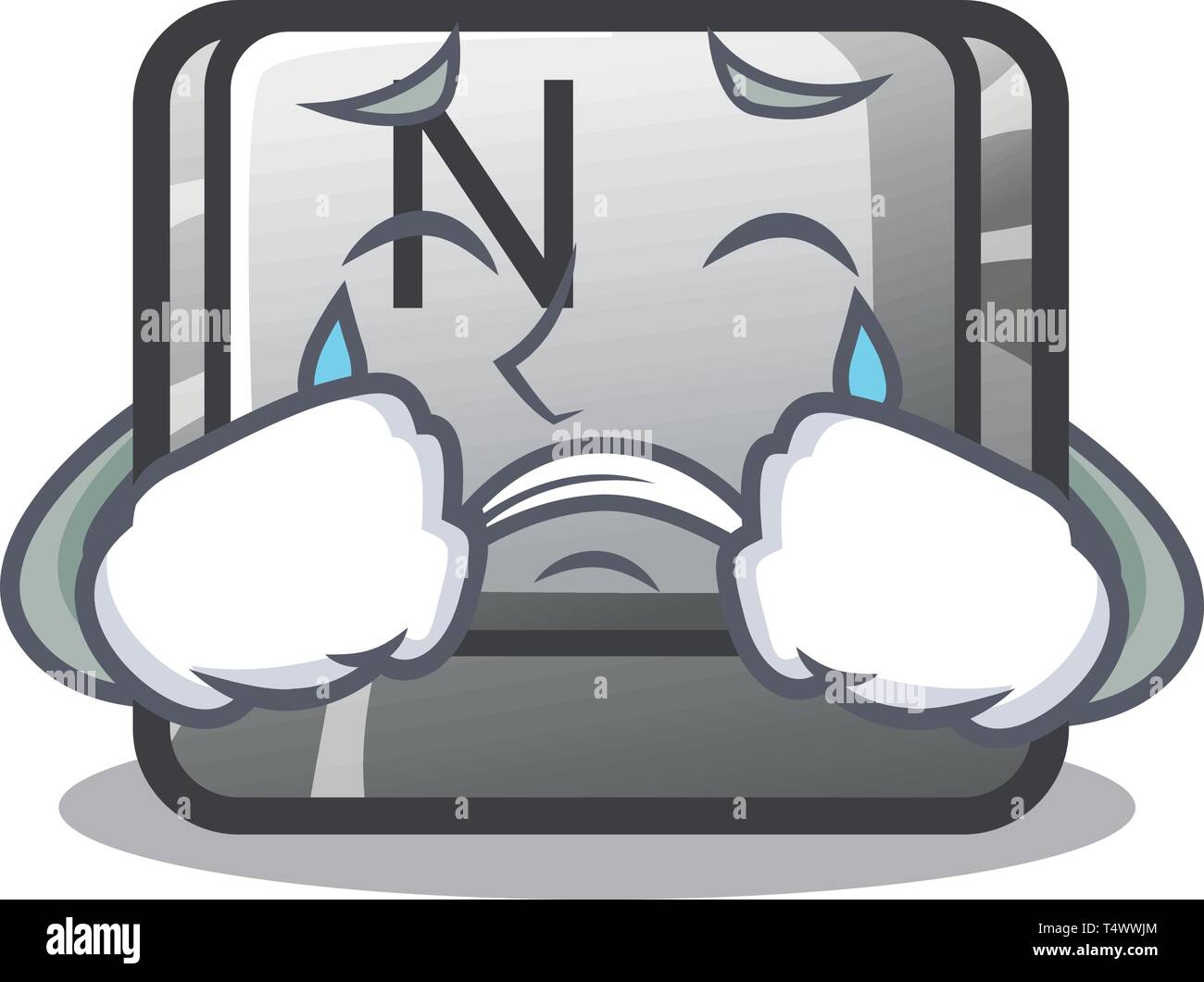 Crying N button attached to mascot keyboard Stock Vector Image & Art ...