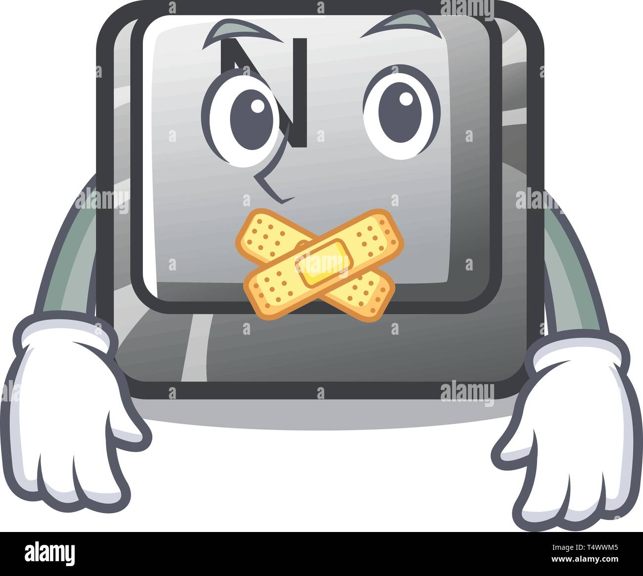 Silent button N in the cartoon shape Stock Vector Image & Art - Alamy
