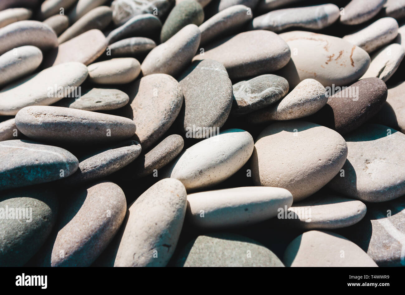 Marine naturally rounded gravel, pebbles in a row. Nature Background ...