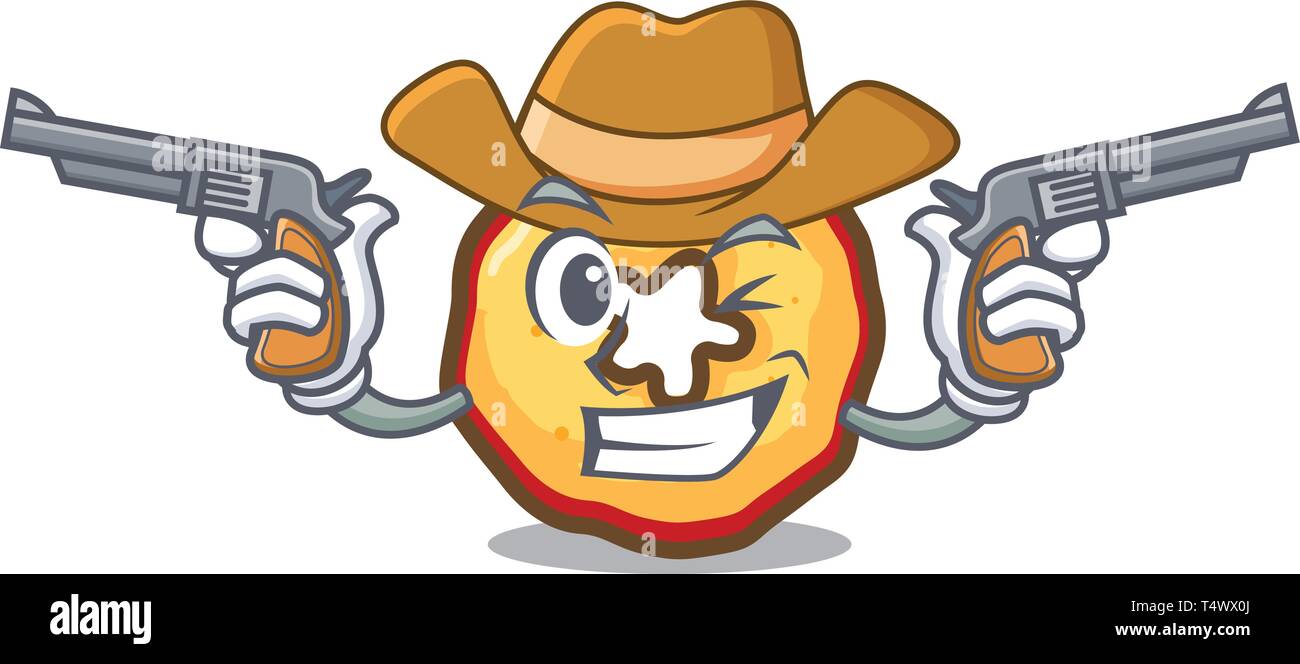 Cowboy cartoon apple chips in a bowl Stock Vector Image & Art - Alamy