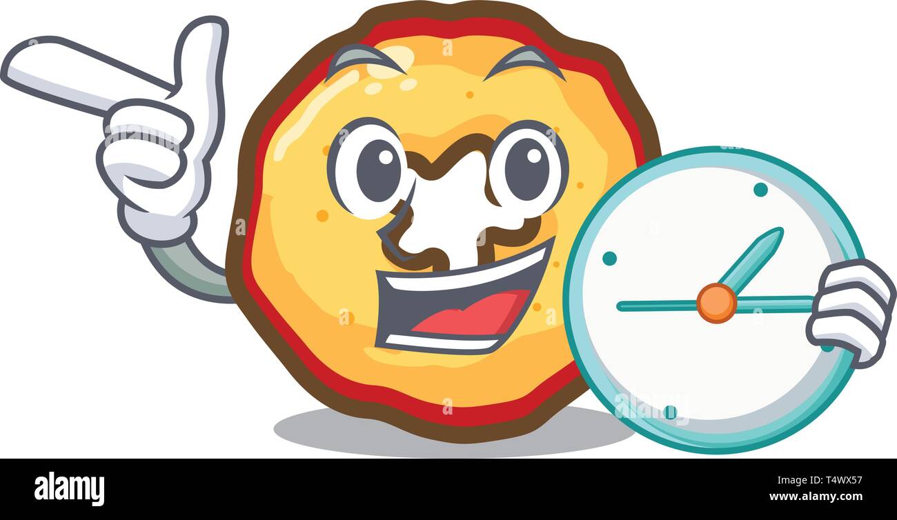 With clock apple chips isolated with the mascot Stock Vector Image ...