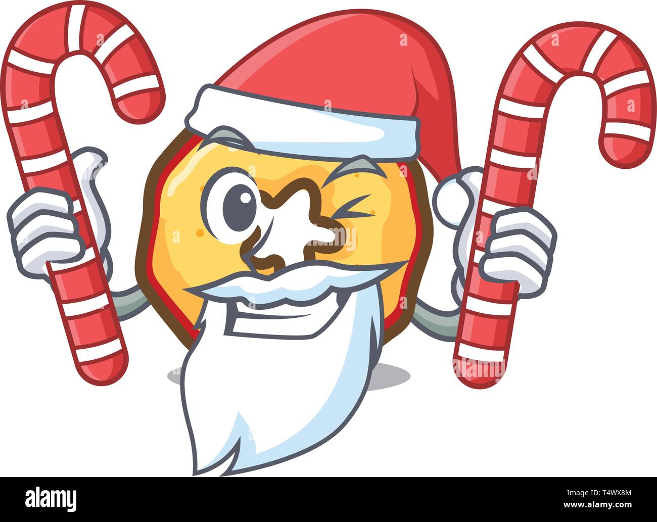 Santa with candy apple chips in a cartoon fridge Stock Vector Image ...