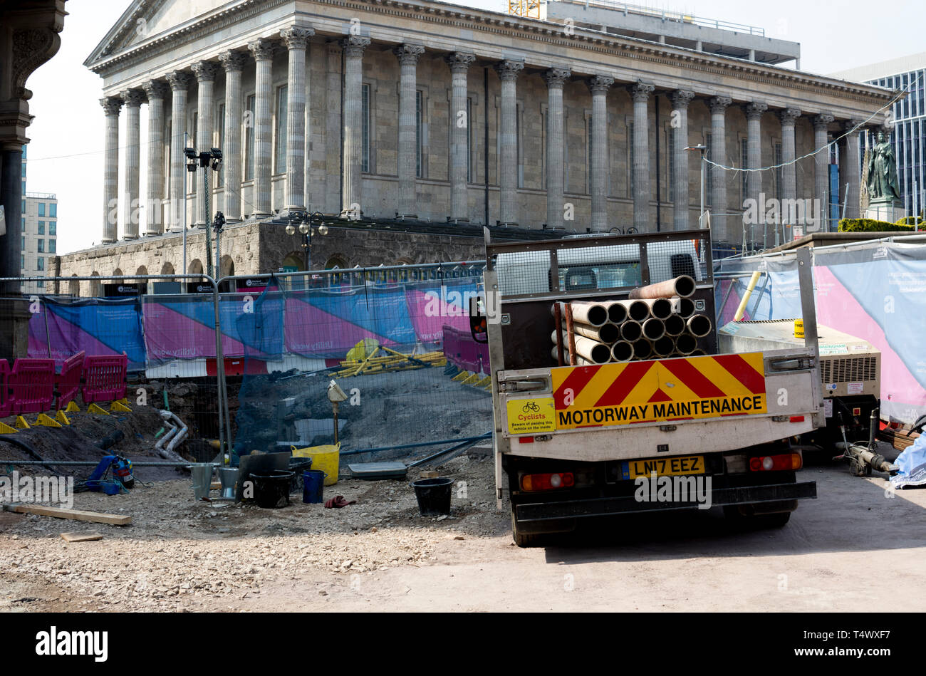 West Midlands Metro extension construction, Victoria Square, Birmingham ...