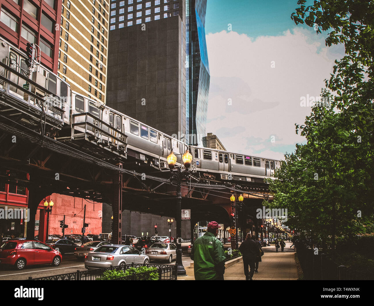 Elevated train railroad track chicago hi-res stock photography and ...