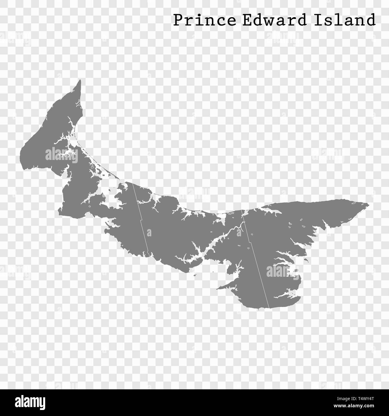 High Quality map of Prince Edward Island is a province of Canada, with ...