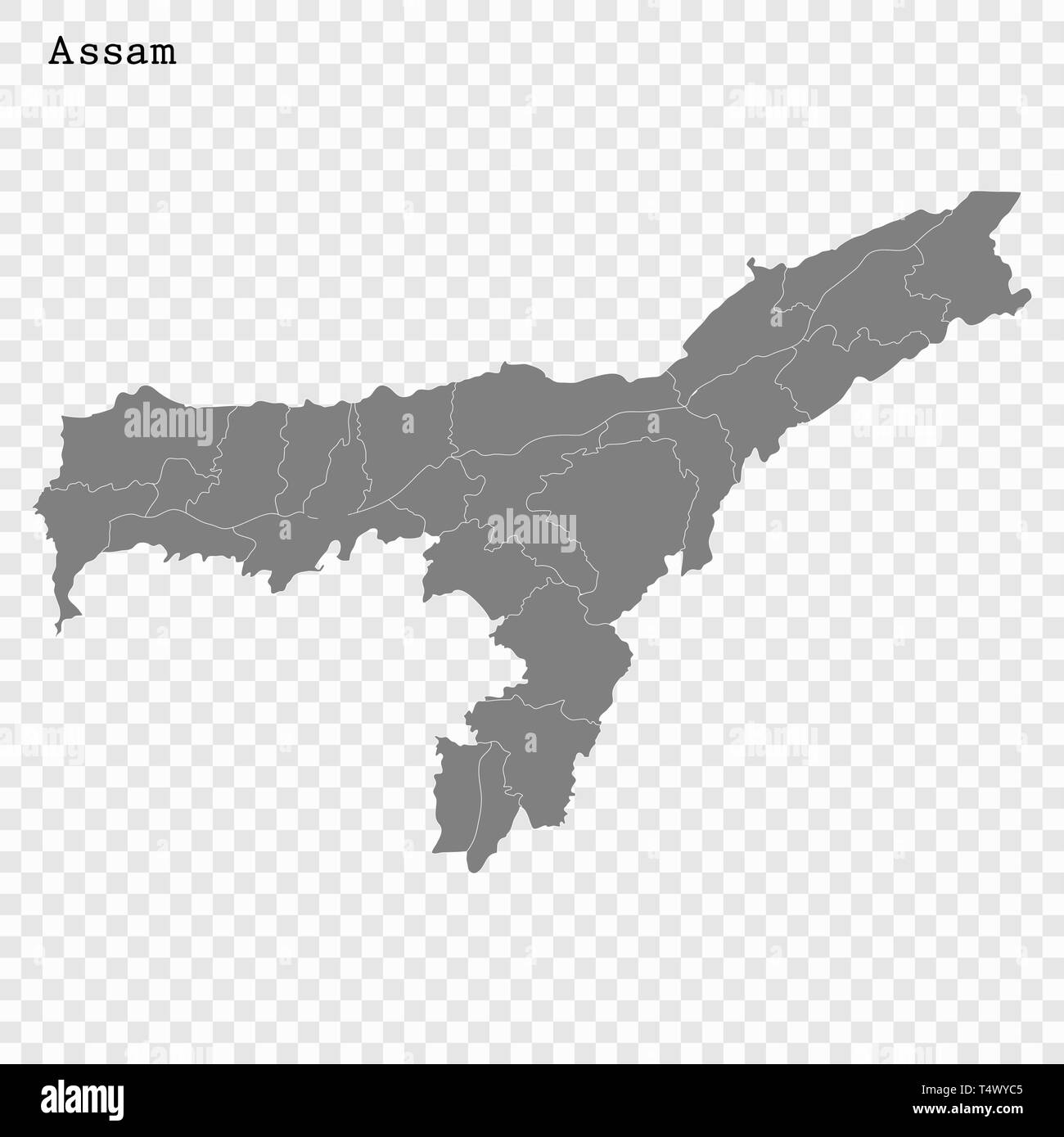 Assam Map Stock Vector Images Alamy