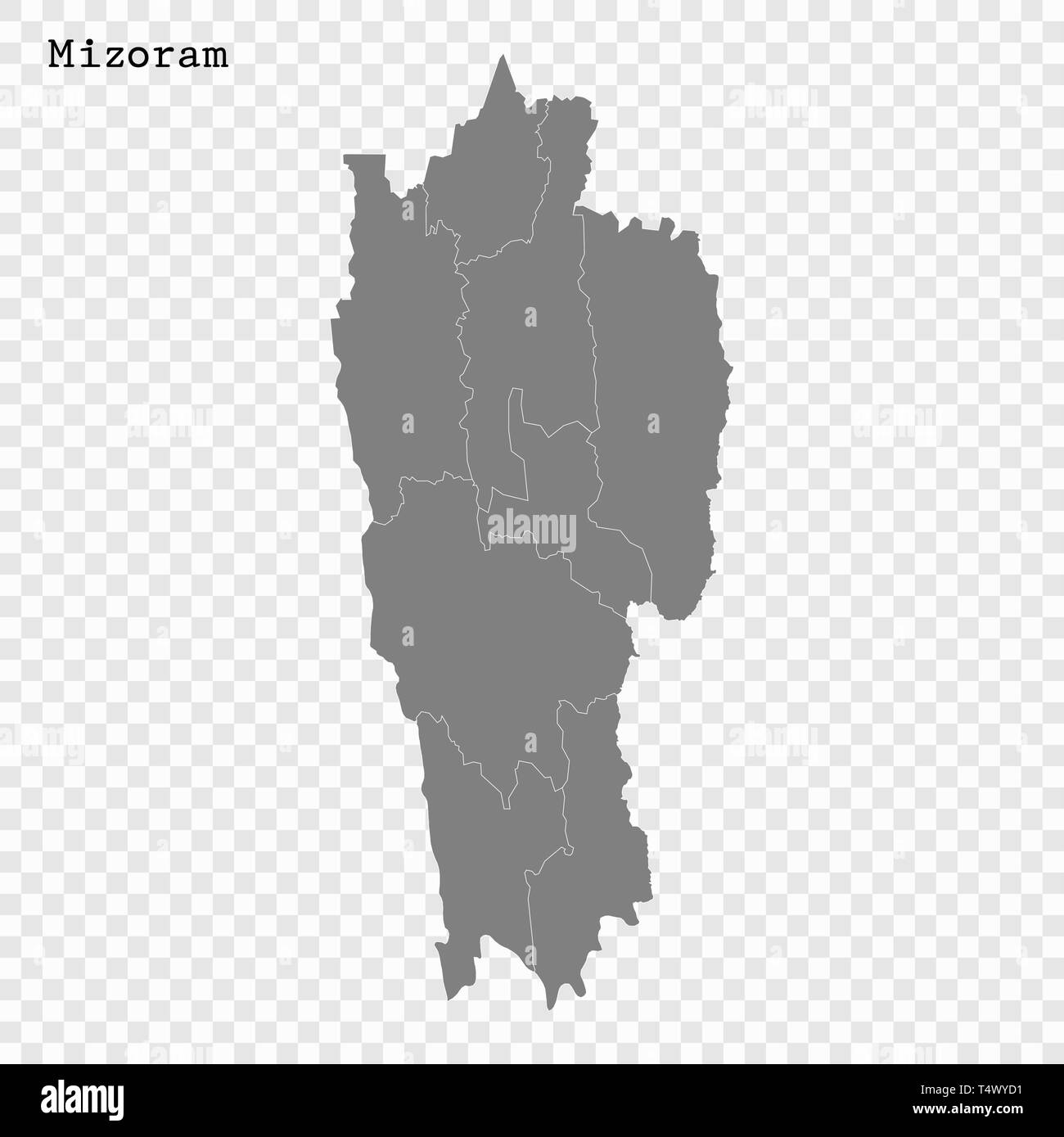 Mizoram map Stock Vector Images - Alamy