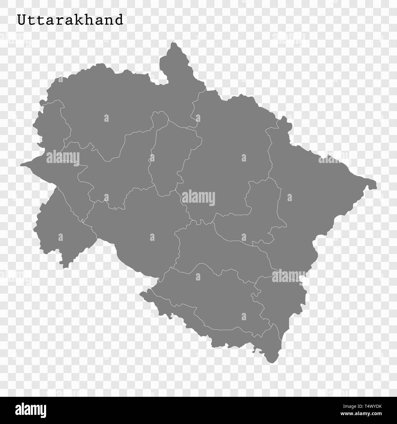 Uttarakhand District Map Uttarakhand State – Divisions And Districts