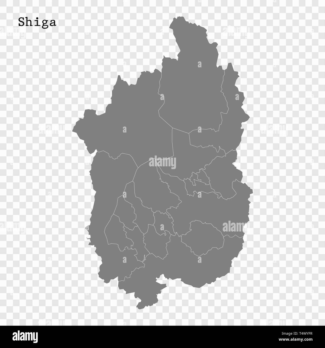 High Quality map of Shiga is a prefecture of Japan with borders of the ...