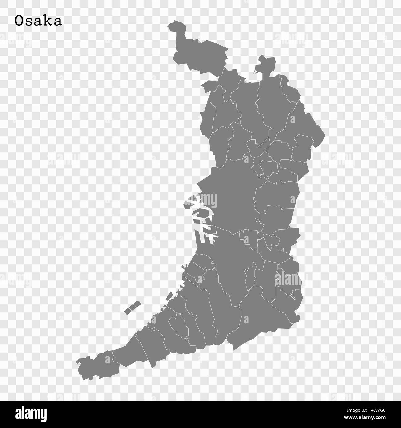 Osaka vector outline map hi-res stock photography and images - Alamy