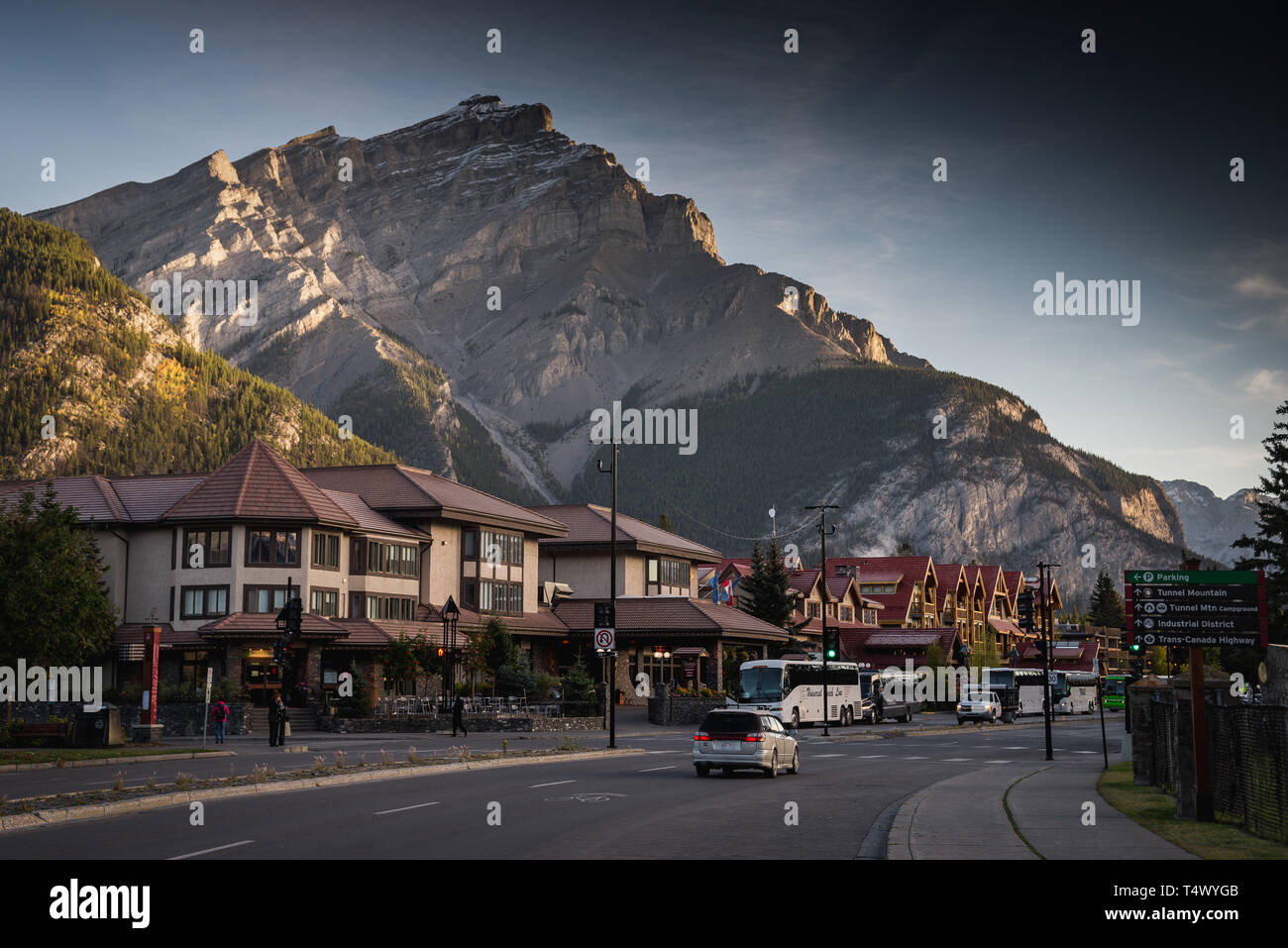 BANFF NATIONAL PARK, CANADA / SEPTEMBER 13, 2016: An evening view of ...