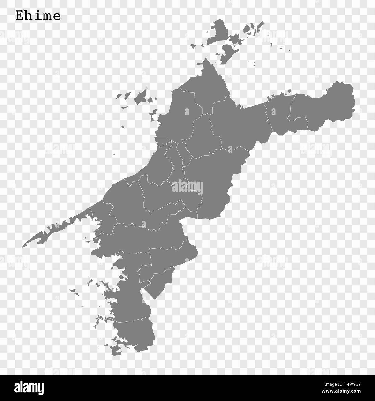 Map of ehime hi-res stock photography and images - Alamy