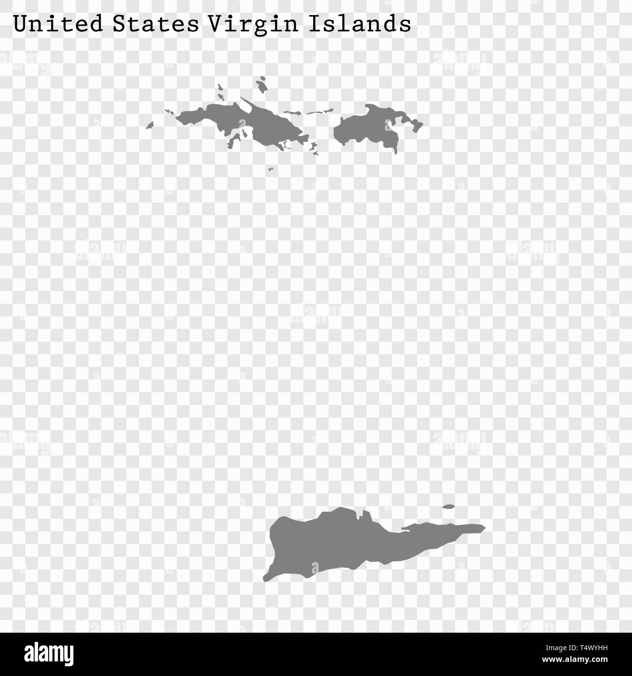High Quality map of U.S. Virgin Islands is a state of United States ...