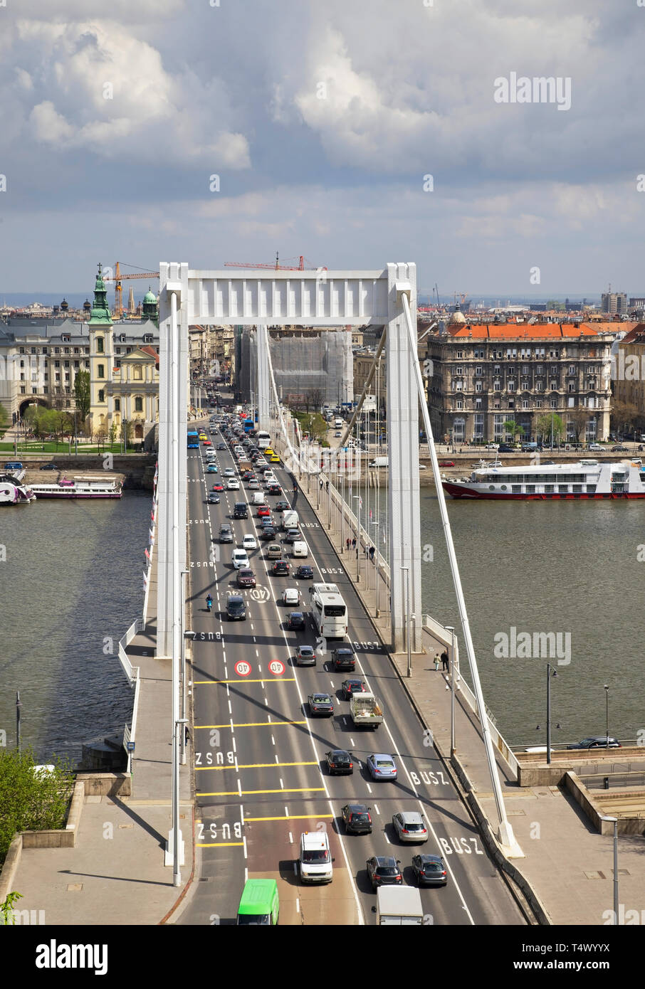 Elisabeth bridge over Danube river in Budapest. Hungary Stock Photo - Alamy