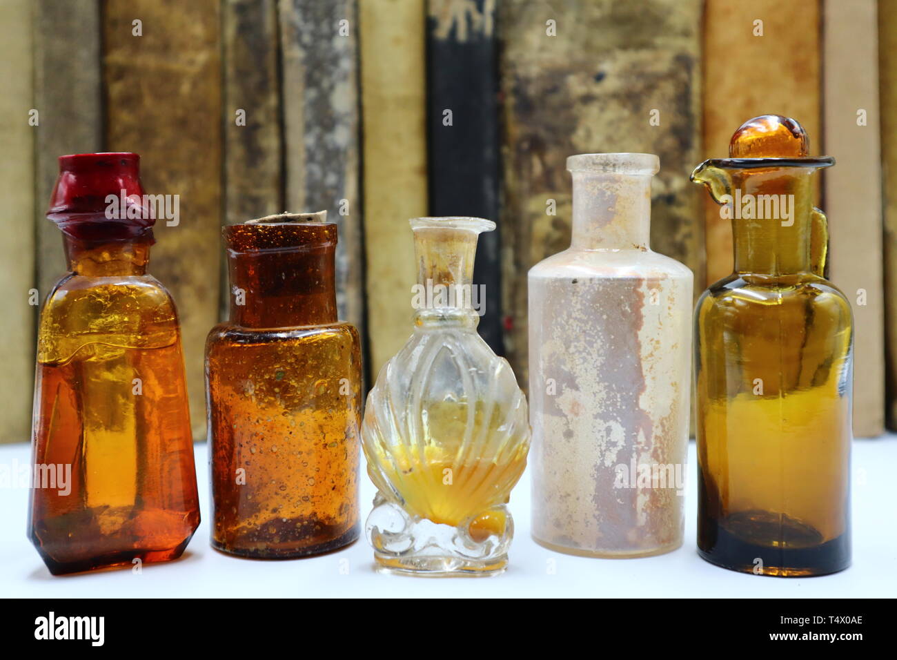 Antique Medicine Bottles, 1800s Victorian Era Stock Photo - Alamy