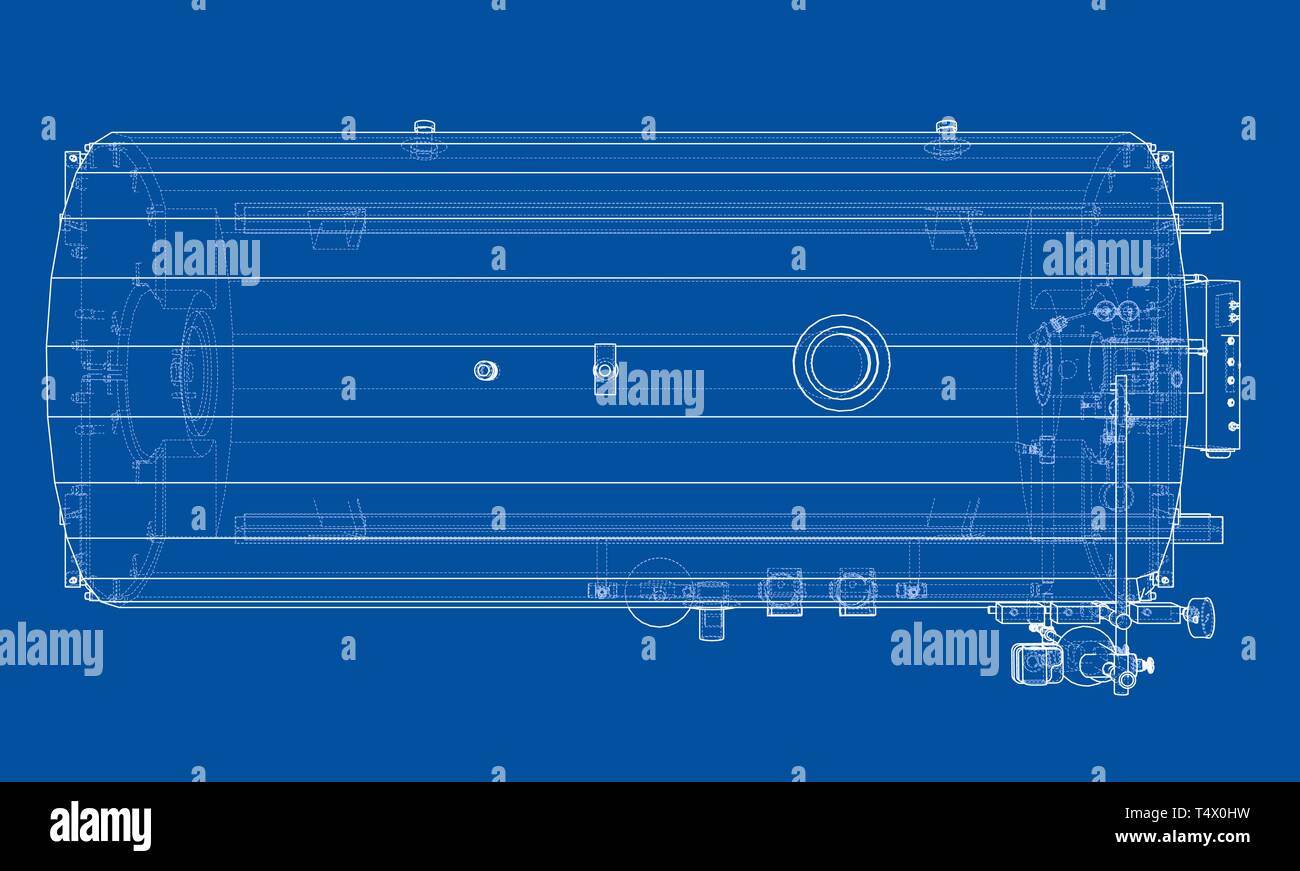 Industrial boiler outline. Vector rendering of 3d Stock Vector Image ...