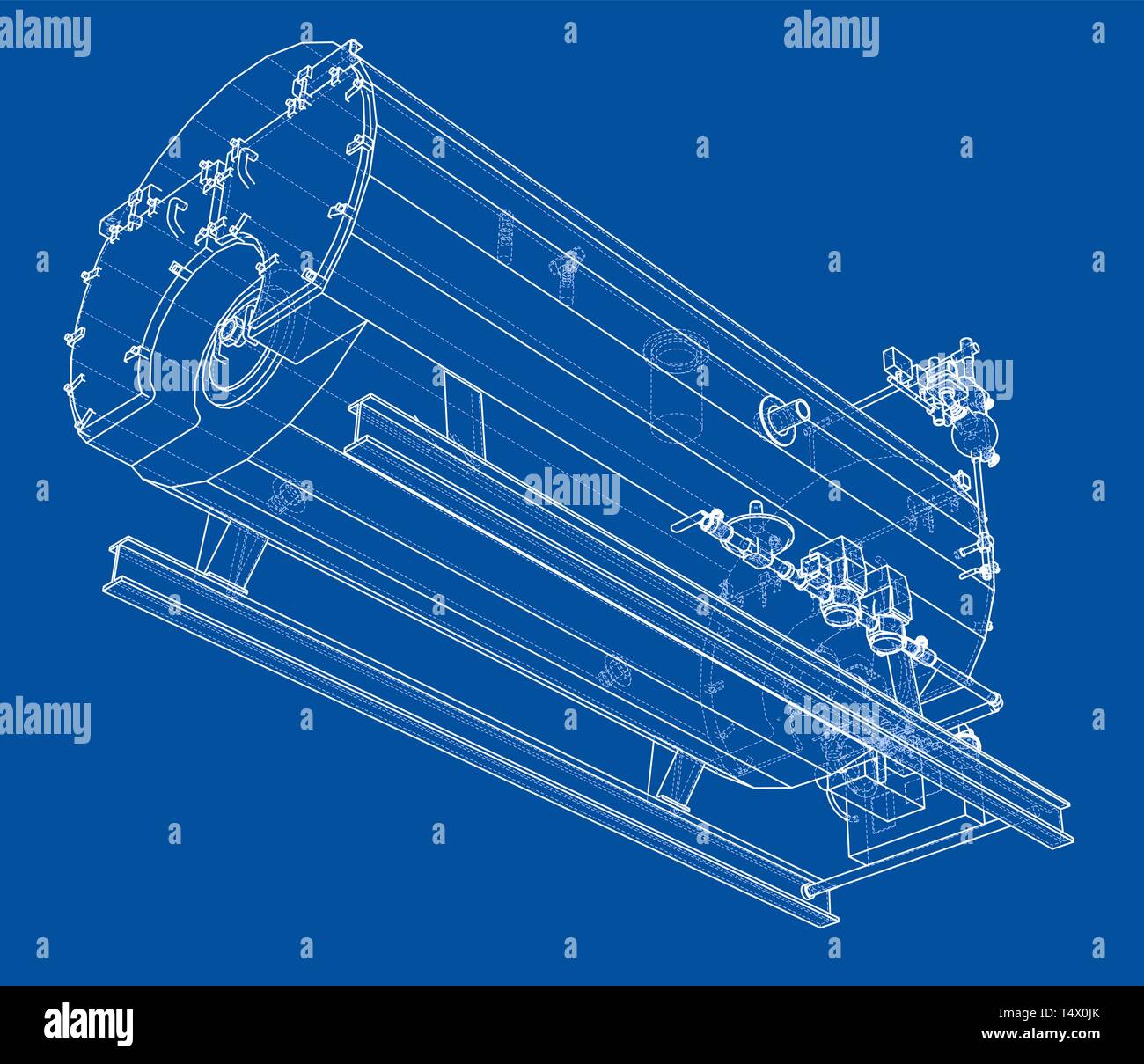 Industrial boiler outline. Vector rendering of 3d Stock Vector Image ...