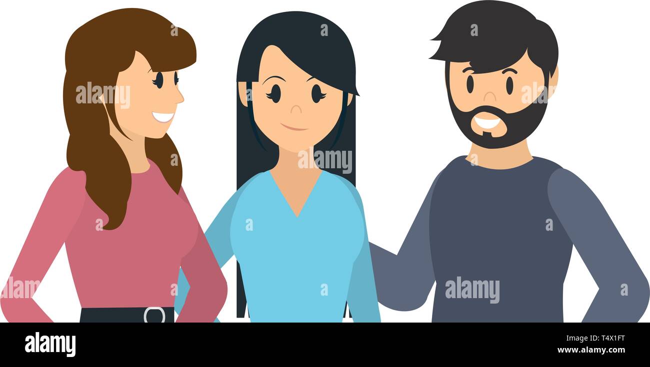 Young friends cartoons profile vector illustration graphic design Stock ...