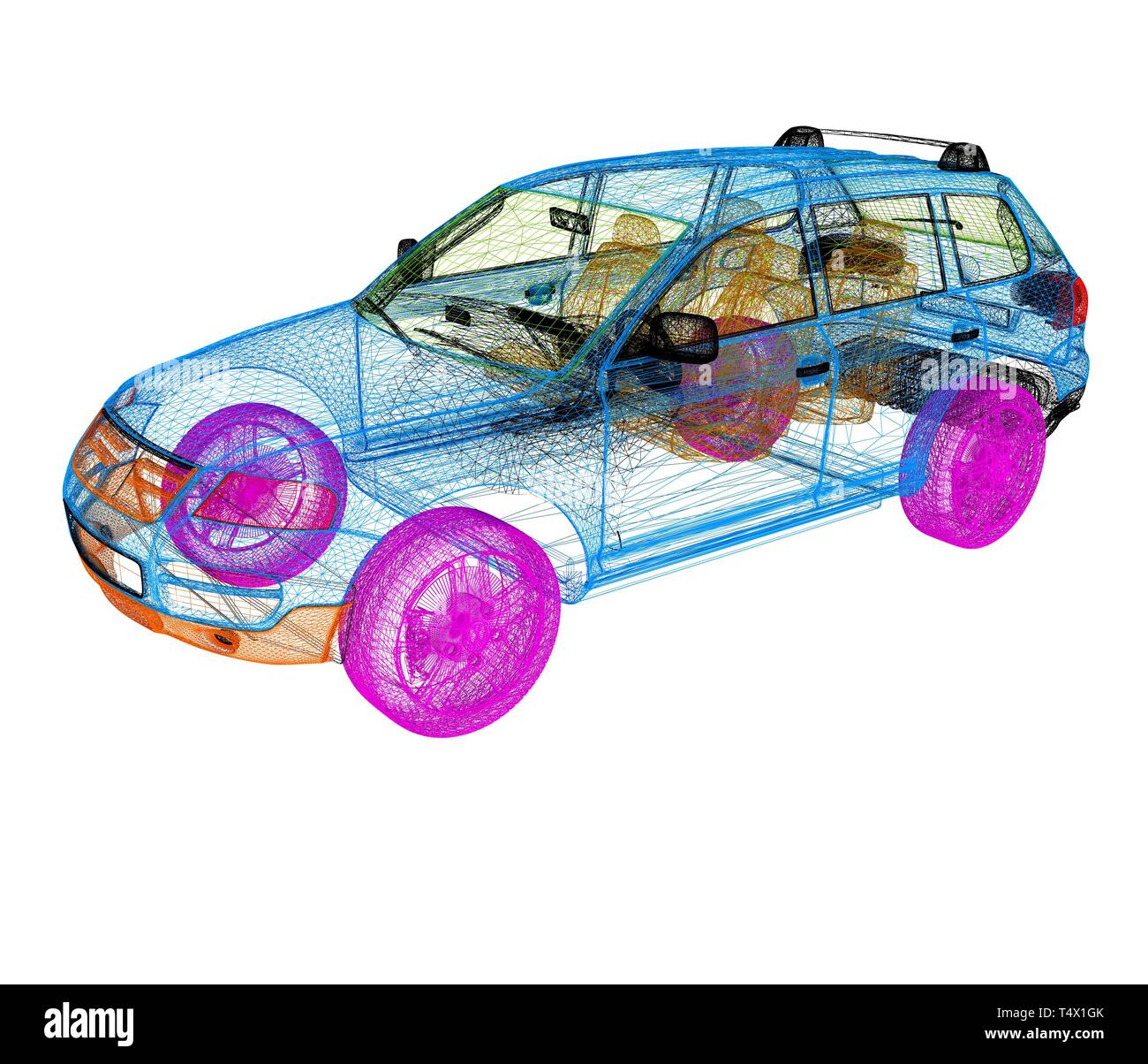 Model cars. 3d render Stock Photo - Alamy