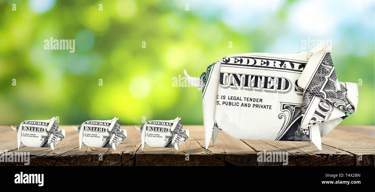 Money in the shape of a pig Stock Photo - Alamy