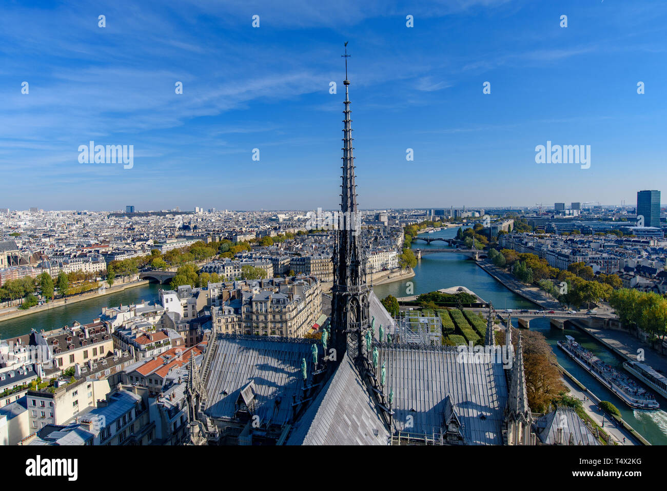 Notre dame cathedral paris aerial view hi-res stock photography and ...