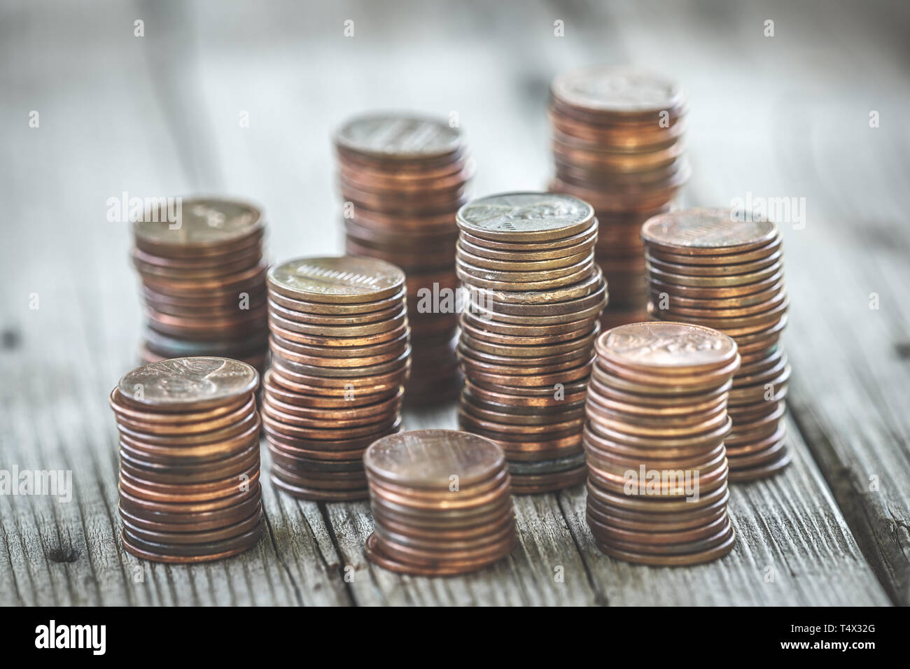 Stack of old coins Stock Photo - Alamy
