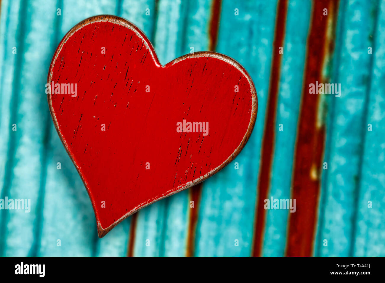 Bright Red Rustic Red heart Stock Photo - Alamy