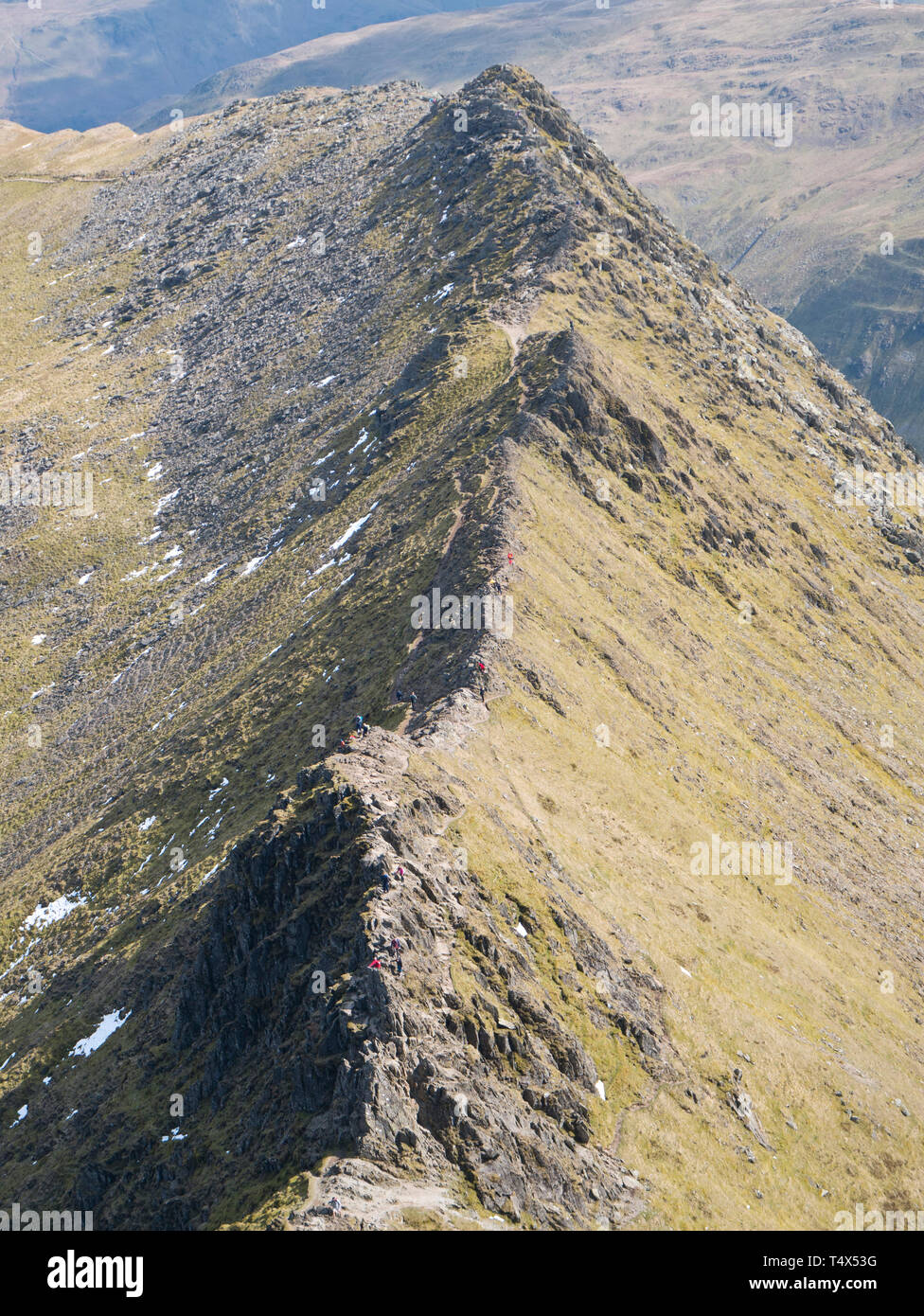 Striding Edge in the North West Lake District in Cumbria, England, UK ...