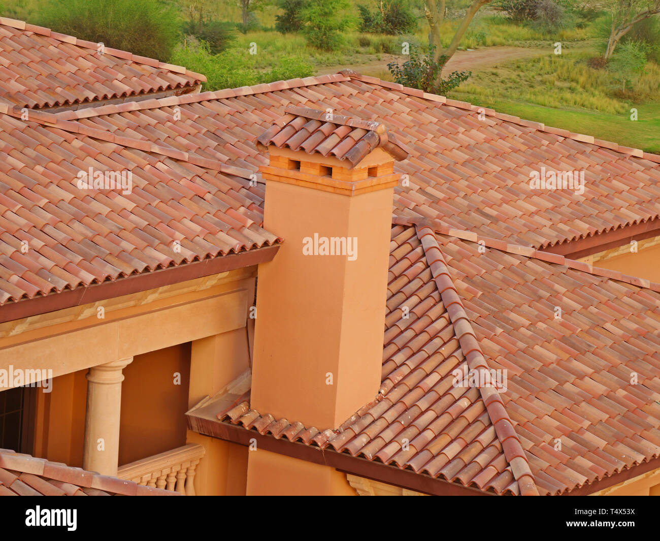 bricks and roof with chimney Stock Photo - Alamy