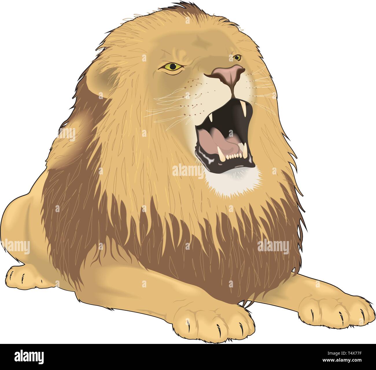 Lion Roaring Vector Illustration Stock Vector Image & Art - Alamy