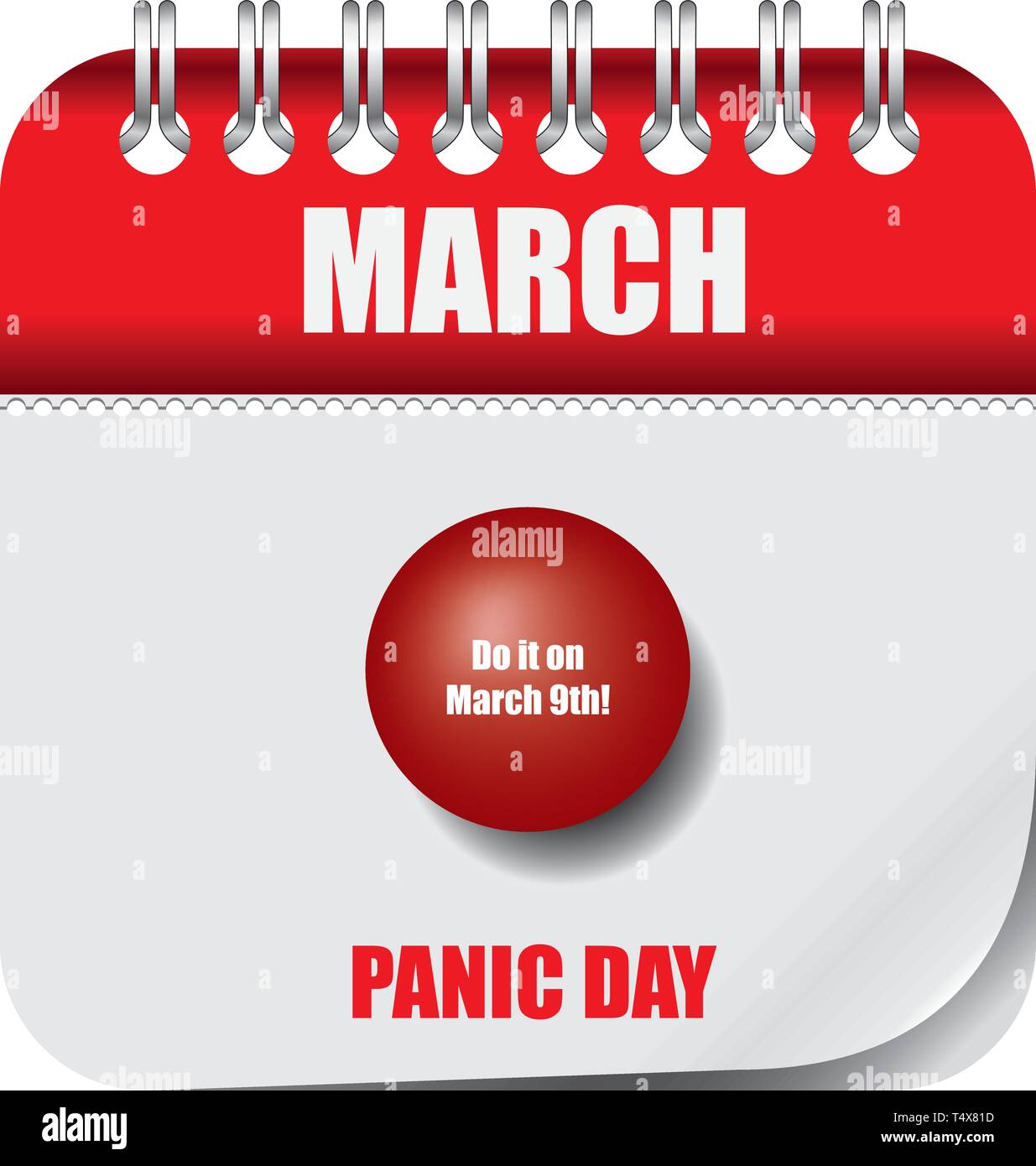Panic Day button to celebrate this March 9th event Stock Vector Image ...