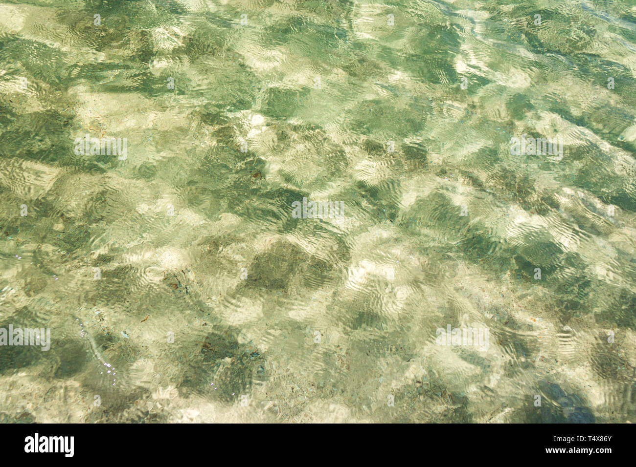 Clear blue transparent beach water background Stock Photo - Alamy