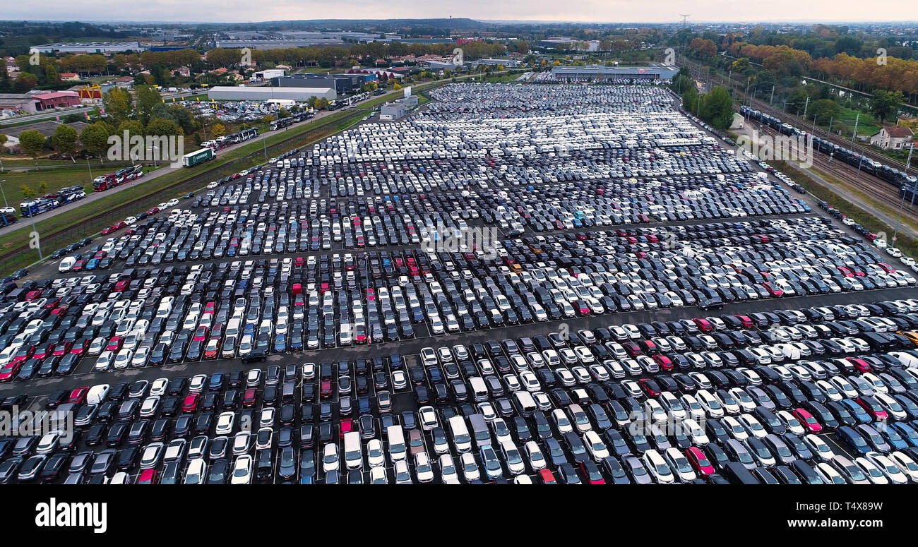 Aerial View Truck Parking Lot High Resolution Stock Photography and ...